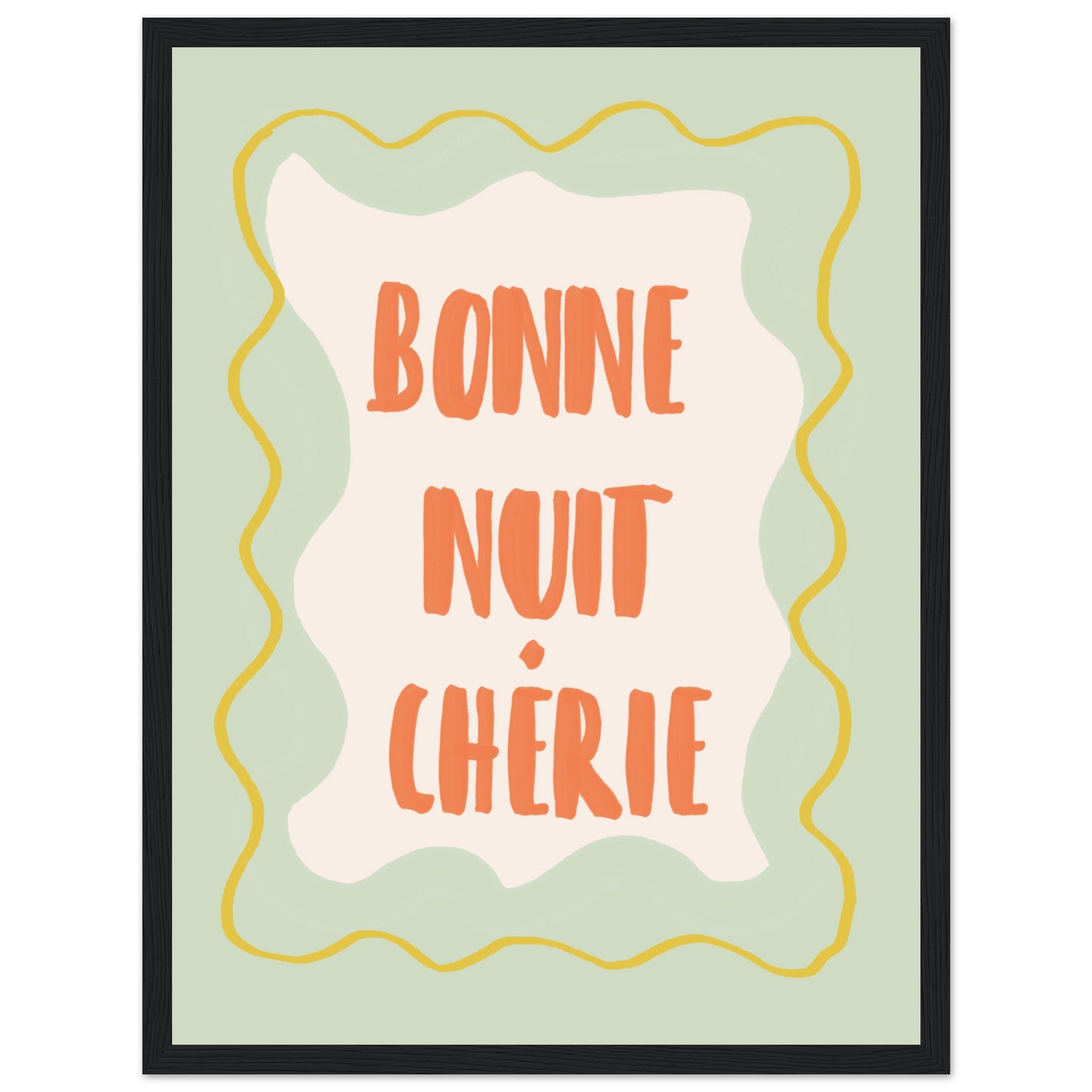Bonne Nuit Cherie Word Art Print – Milkshakeliving